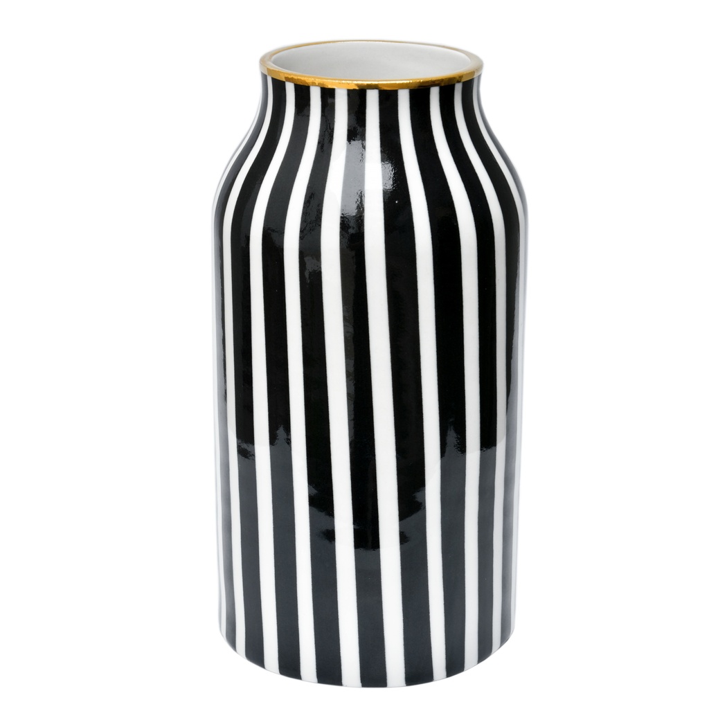 Florero Rayas Negras Lima 26x12.5cm